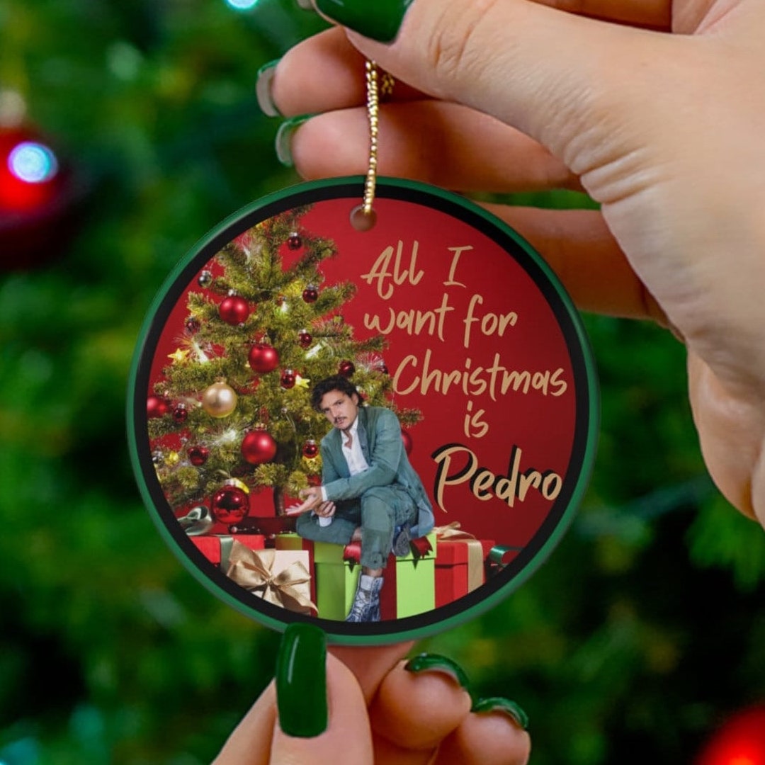 Pedro Pascal Christmas Ceramic Ornament - Etsy
