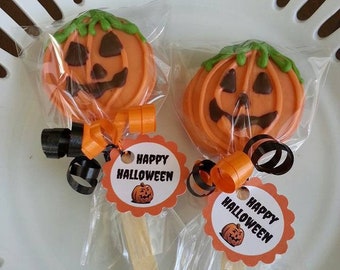 Pumpkin Chocolate Covered Oreo Pops-halloween Fall Themed - Etsy
