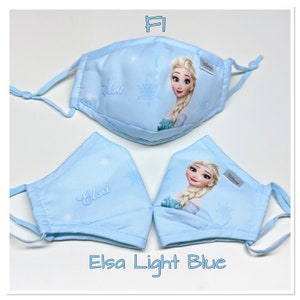 Kids Frozen Elsa Cotton Face Masks W/ Filter N Chin Cover N Lanyard ...