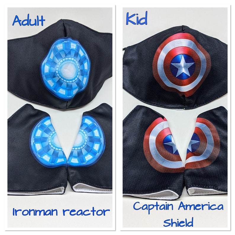 Father-son Superhero Halloween 3 Layer Face Mask Combo W/nose | Etsy