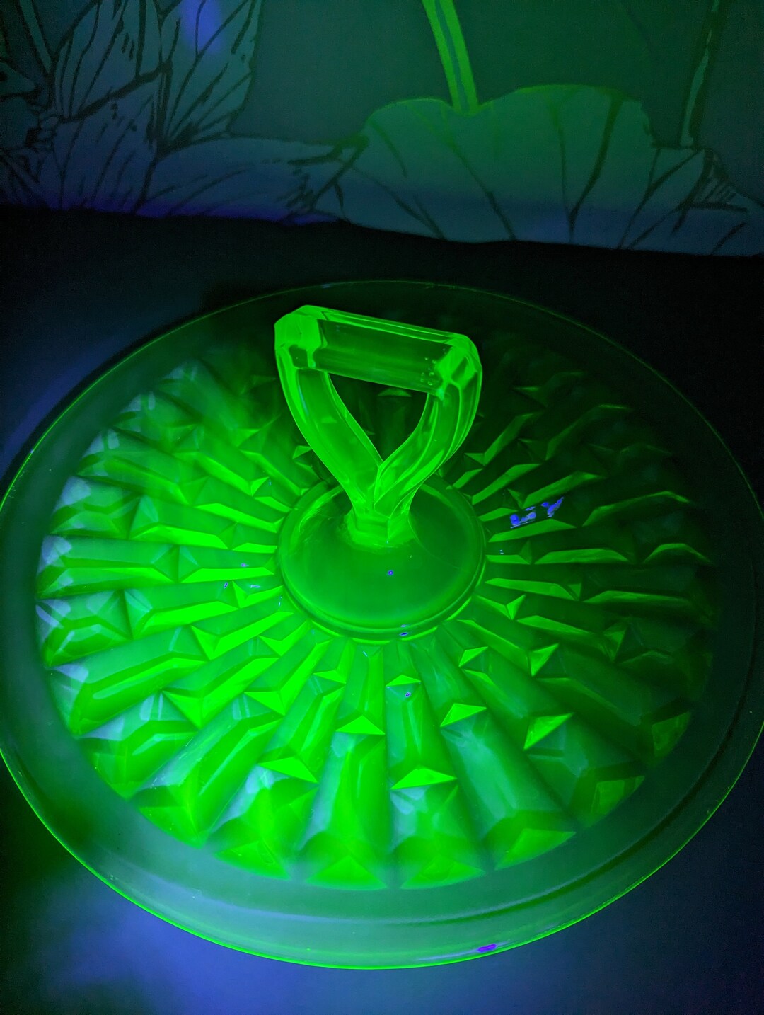 Uranium Glass Handled Server - Etsy