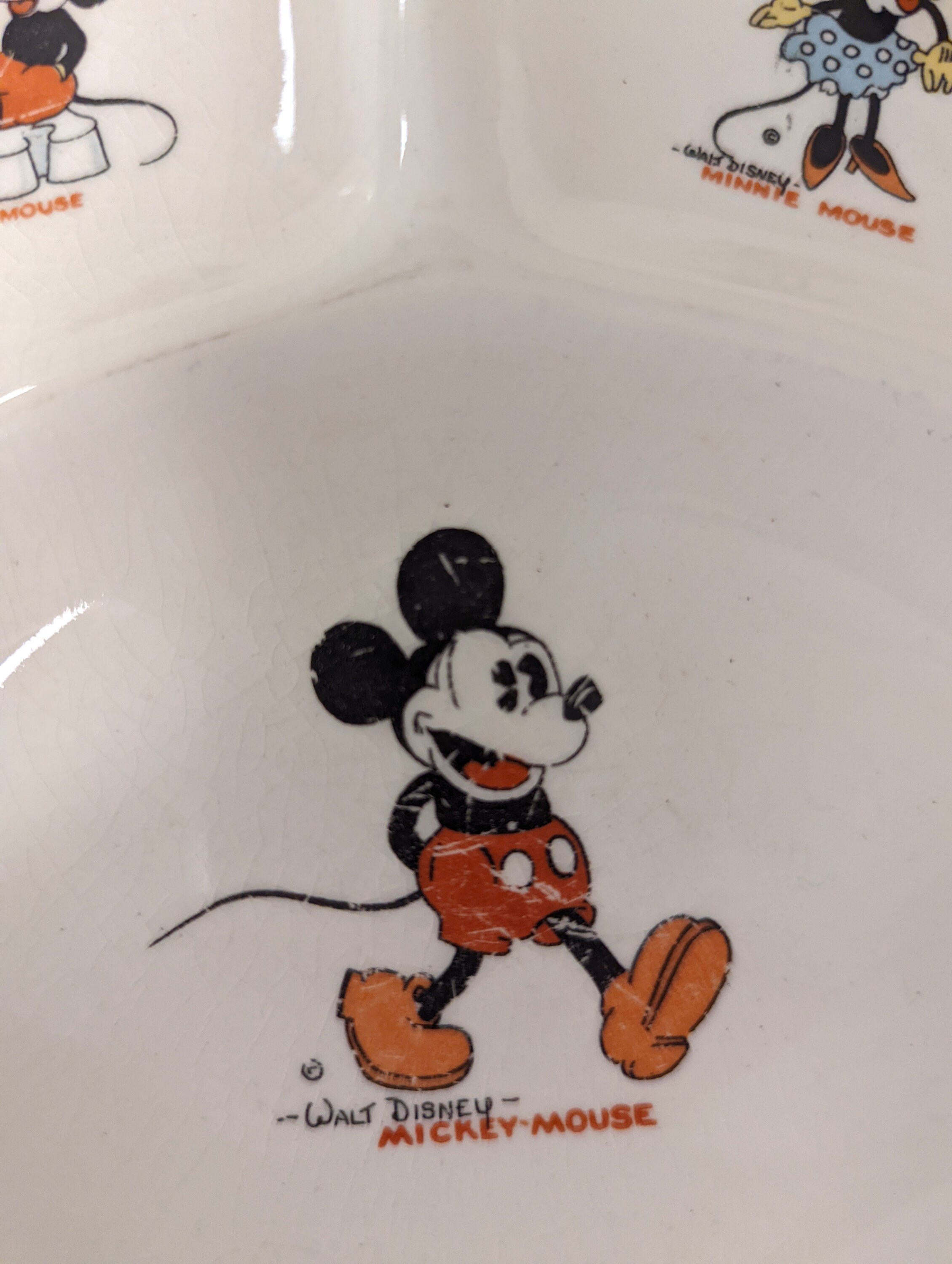 Vintage Mickey and Minnie Mouse Divided Plate by Patriot China Company ...