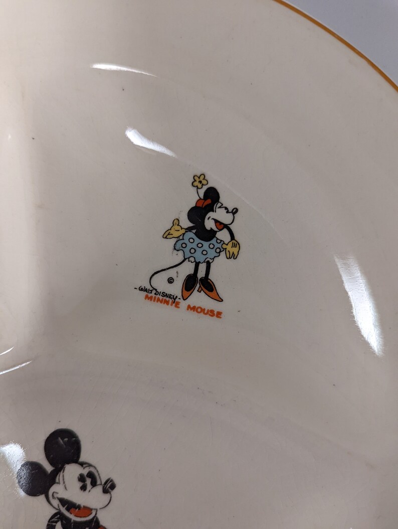 Vintage Mickey and Minnie Mouse Divided Plate by Patriot China Company ...