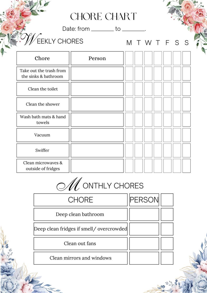 Cleaning Check List for College, Dorms, Families and More - Etsy