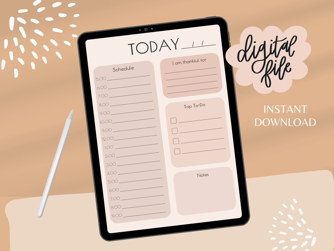 Daily Planner Digital Download / Printable Daily Schedule and to Do ...