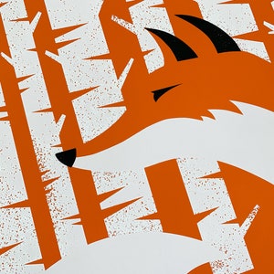 Fox, Signed and Editioned Handprinted Silkscreen Poster 18"x24" by ...