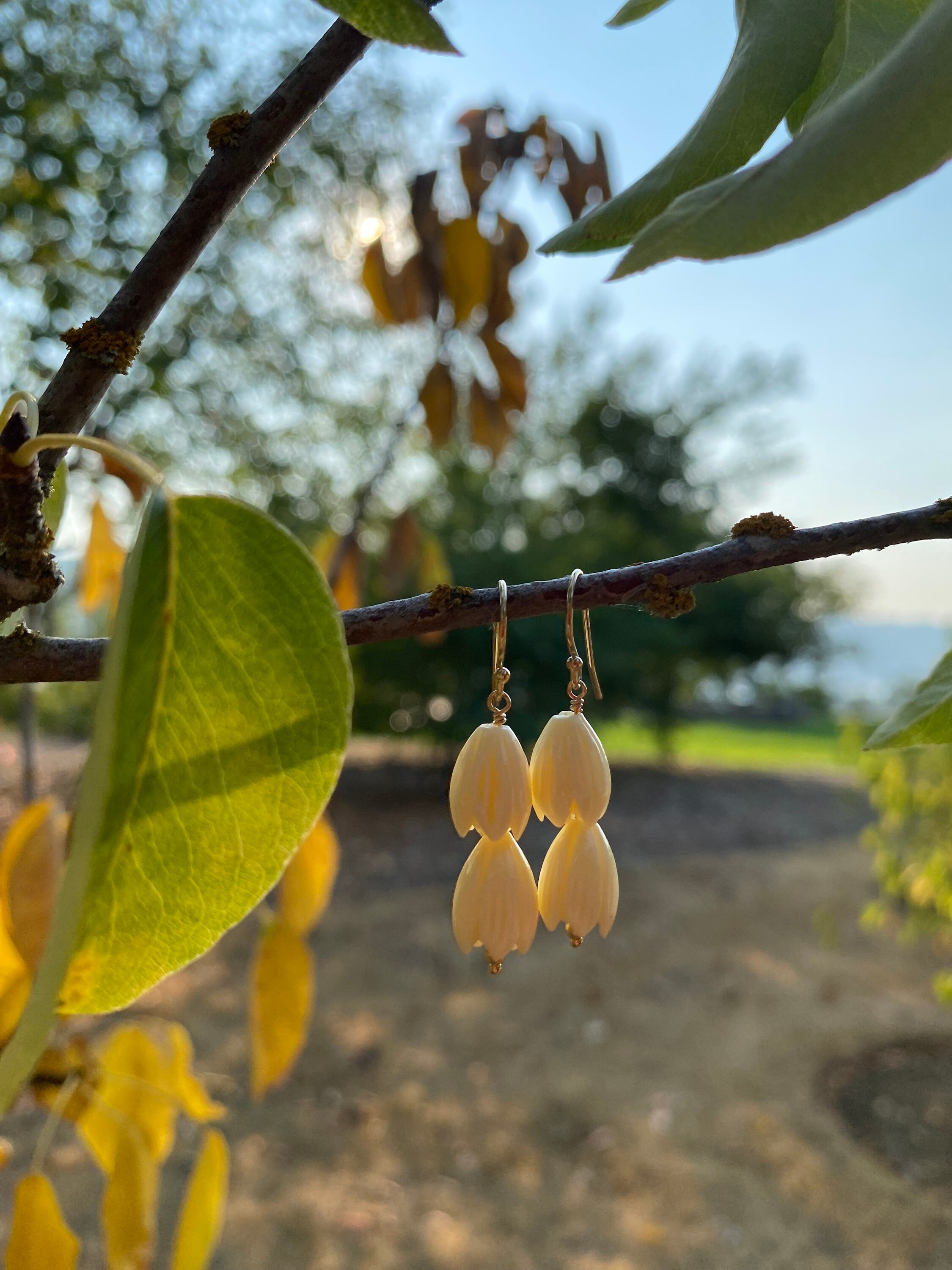 Double Pikake Flower Earrings hawaiian Jewelry - Etsy