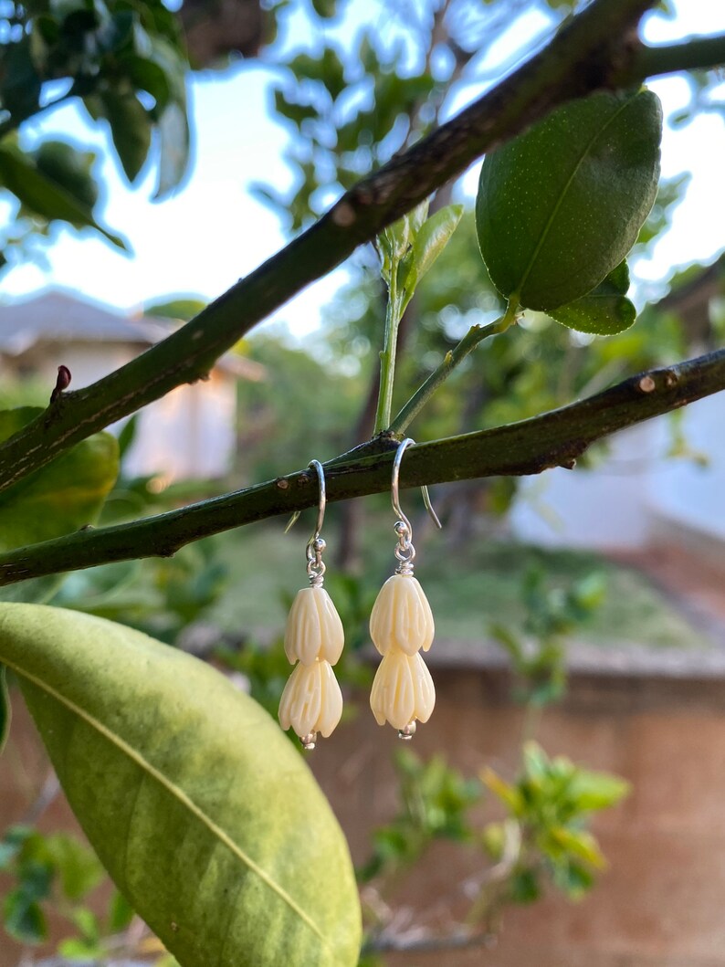 Double Pikake Flower Earrings hawaiian Jewelry - Etsy