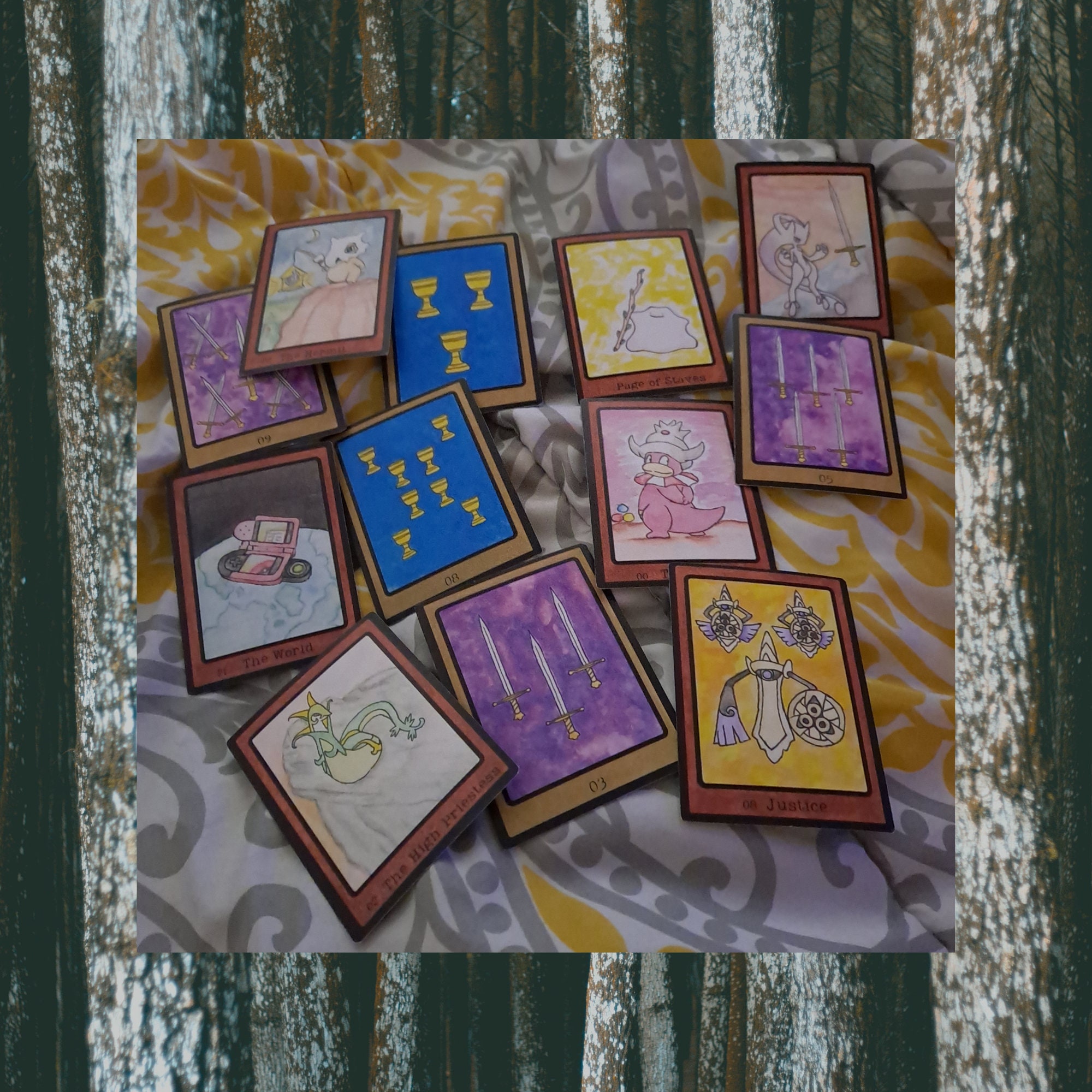 Water Color, Hand-painted, Pokemon Tarot Cards Digital Download PDF Doc ...