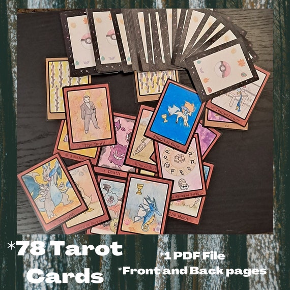 Water Color Hand-painted Pokemon Tarot Cards Digital - Etsy