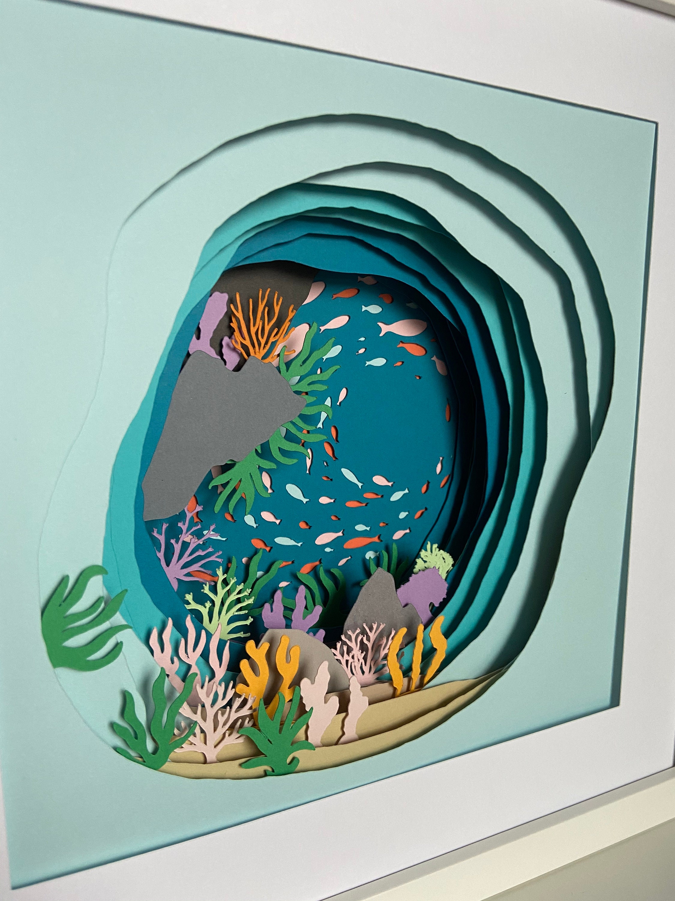 Coral Reef Framed 3D Layered Paper Sculpture | Etsy