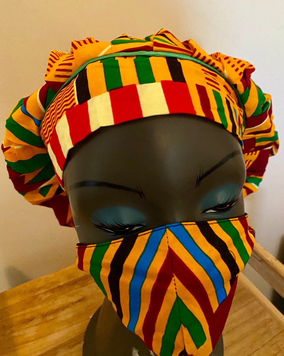 Scrub Caps With Built in Satin Interior, African Print Surgical Cap ...