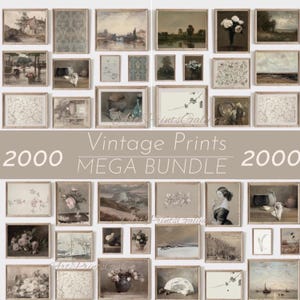 2000 Wall Art Set for Home Decor, Bundle Vintage Original Oil Painting ...