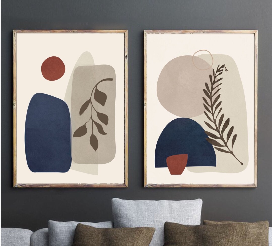 Printable Wall Art, Boho Mid Century Modern Wall Art, Gallery Wall Set ...