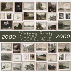 2000 Wall Art Set for Home Decor, Bundle Vintage Original Oil Painting ...
