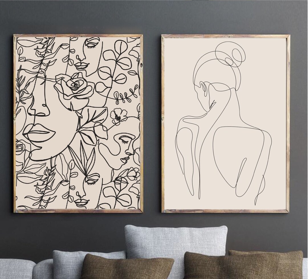 Printable Wall Art, Boho Mid Century Modern Wall Art, Gallery Wall Set ...