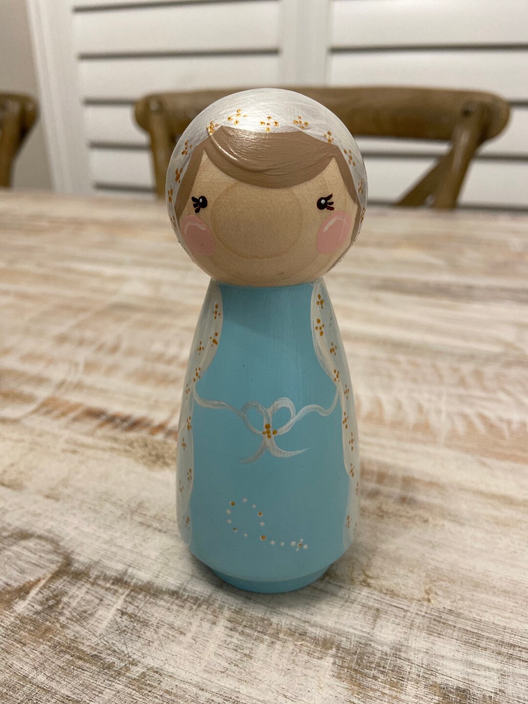 Jumbo 5 Inch Holy Virgin Mary Hand Painted Wooden Peg Dolls - Etsy