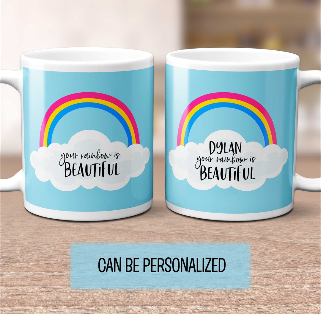 Pansexual Pride Rainbow Mug With Optional Personalization, Custom Pan ...