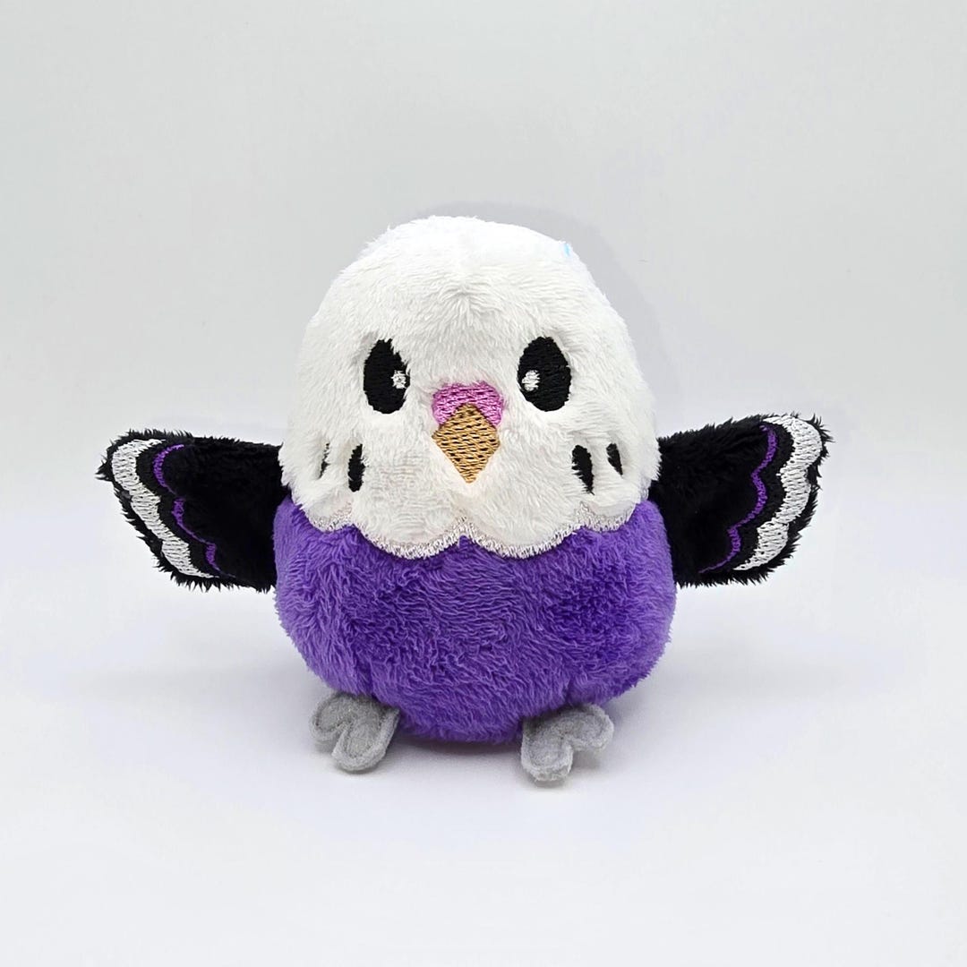 Violet the Parakeet Borb Plush, Budgie Plushie, Handmade Toy, Gift for ...