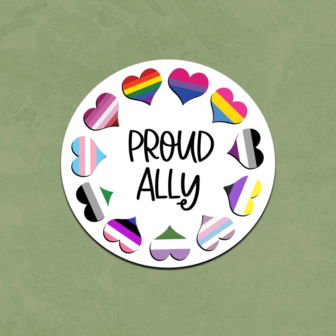 Proud Ally Vinyl Sticker, Pride Sticker, Ally Sticker, LGBTQIA Sticker ...