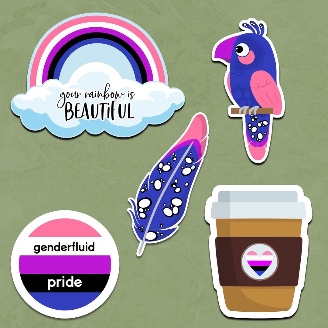 Genderfluid Pride Sticker Collection, Genderfluid Sticker, Pride ...