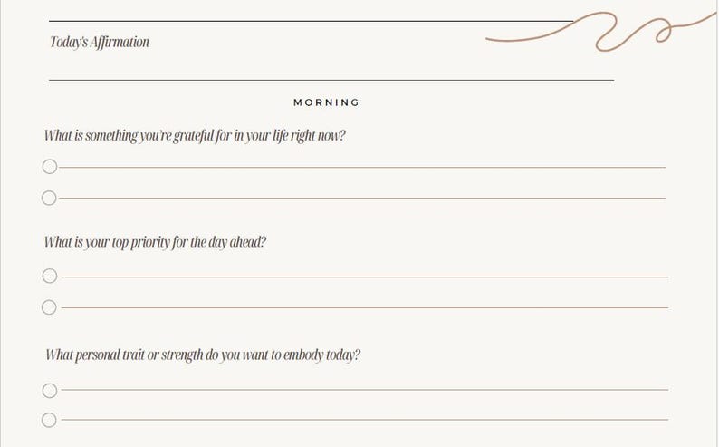 My Daily Journal Template – Printable Morning & Evening Reflection ...