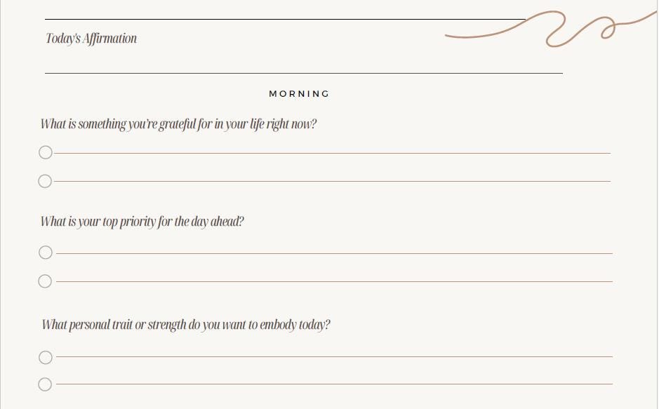 My Daily Journal Template – Printable Morning & Evening Reflection ...