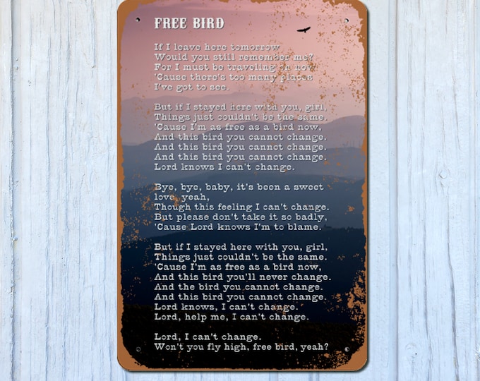 Lynyrd Skynyrd Free Bird Lyrics / Guitar/ Dark Blue Linen Background ...