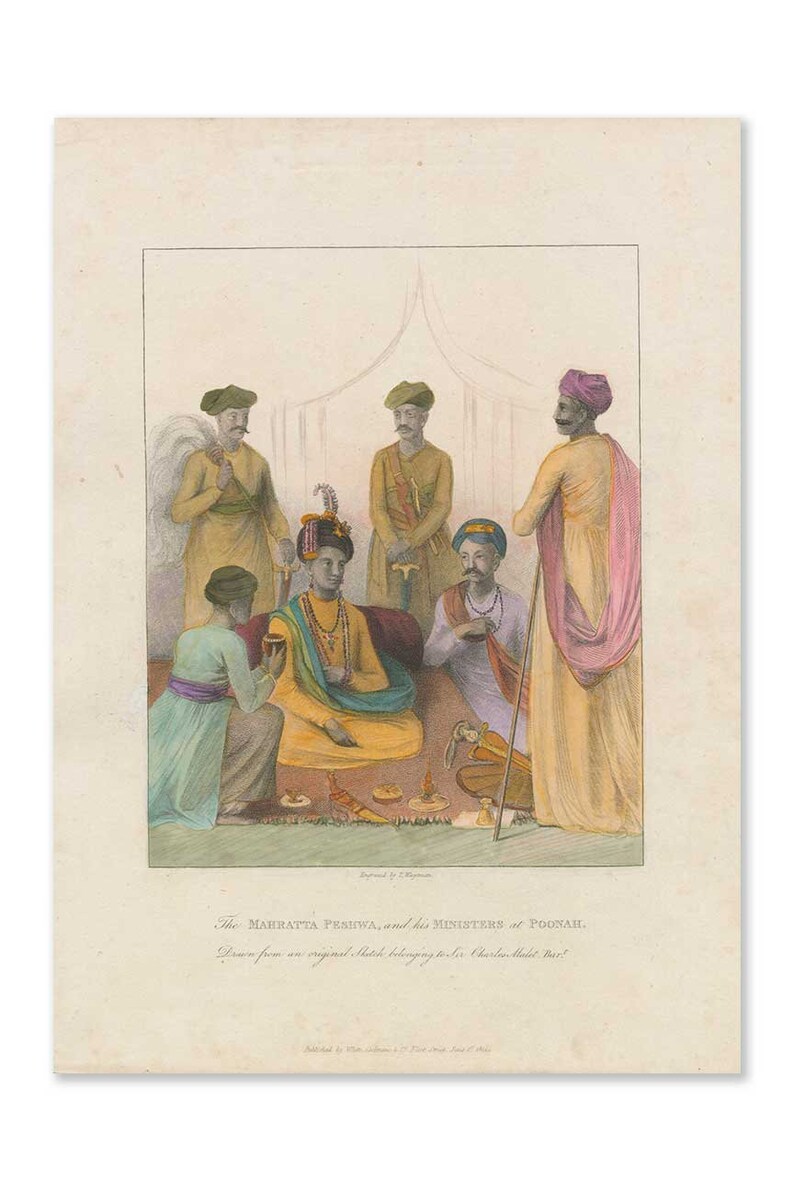 The Maharatta Peshwa and His Ministers at Poona Engraving | Ethnic ...