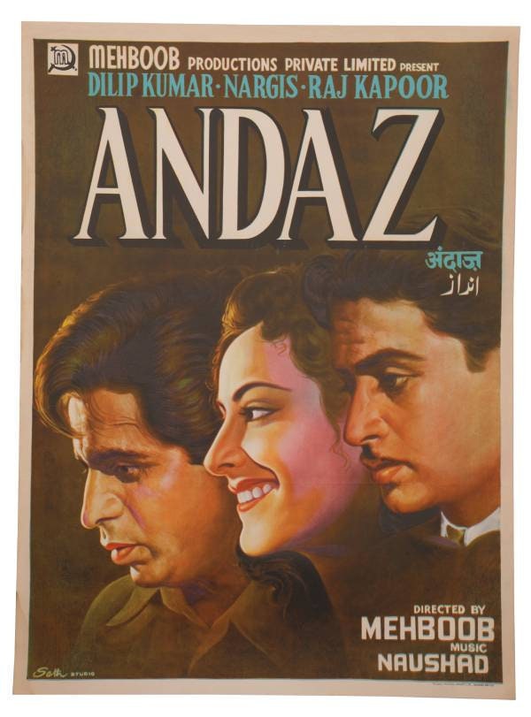 Andaz Movie ORIGINAL BOLLYWOOD POSTER | Indian Cinema Posters, Vintage ...