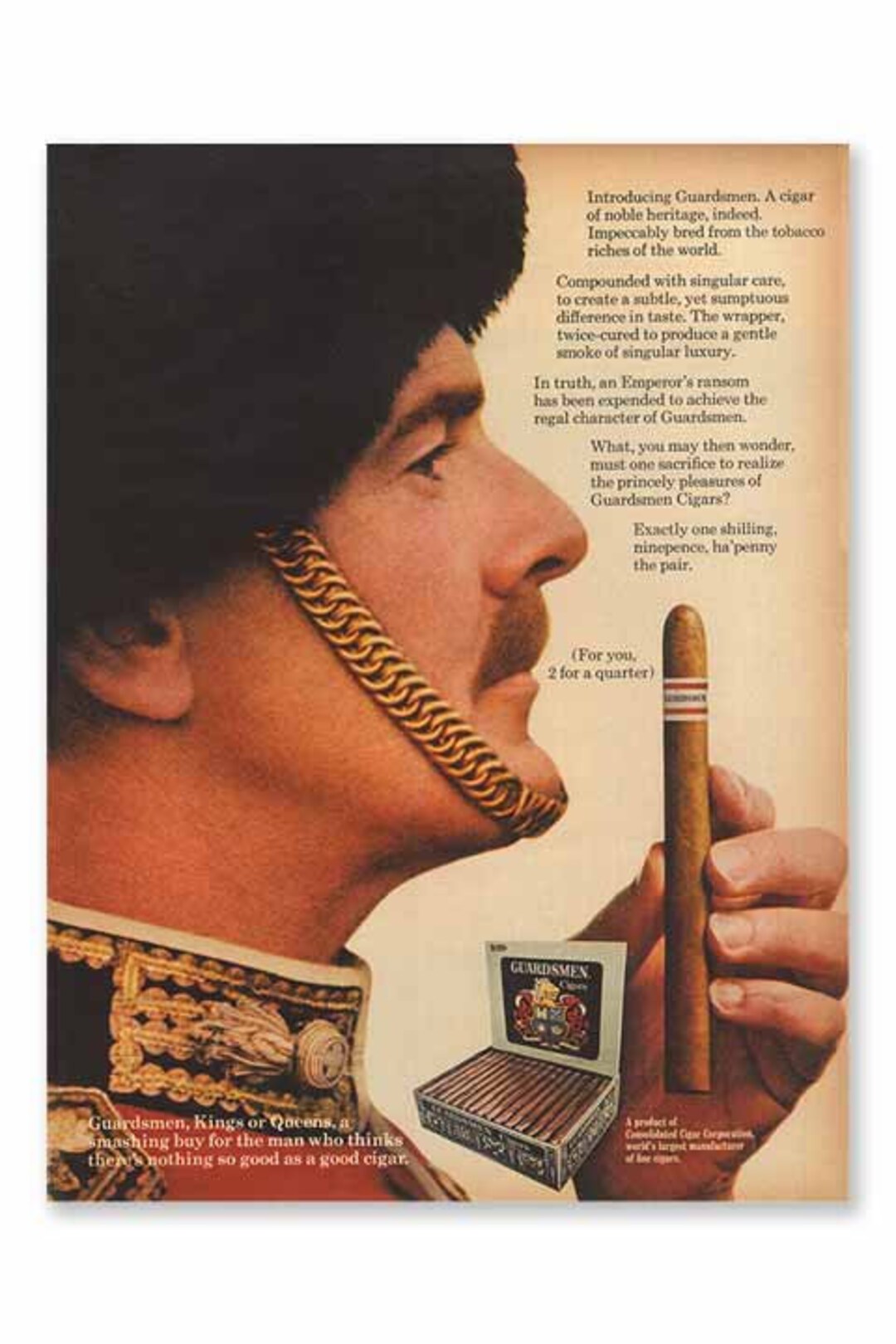 CIGAR VINTAGE AD - Retro Cigar Posters, Cigar Prints, Barware Wall Art ...