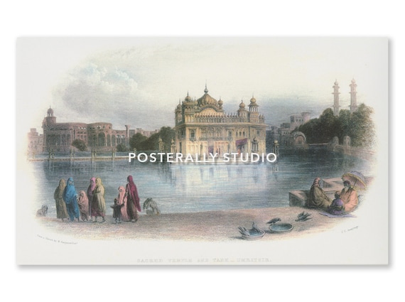 Golden Temple Engraving Ethnic Prints Indian Engraving - Etsy