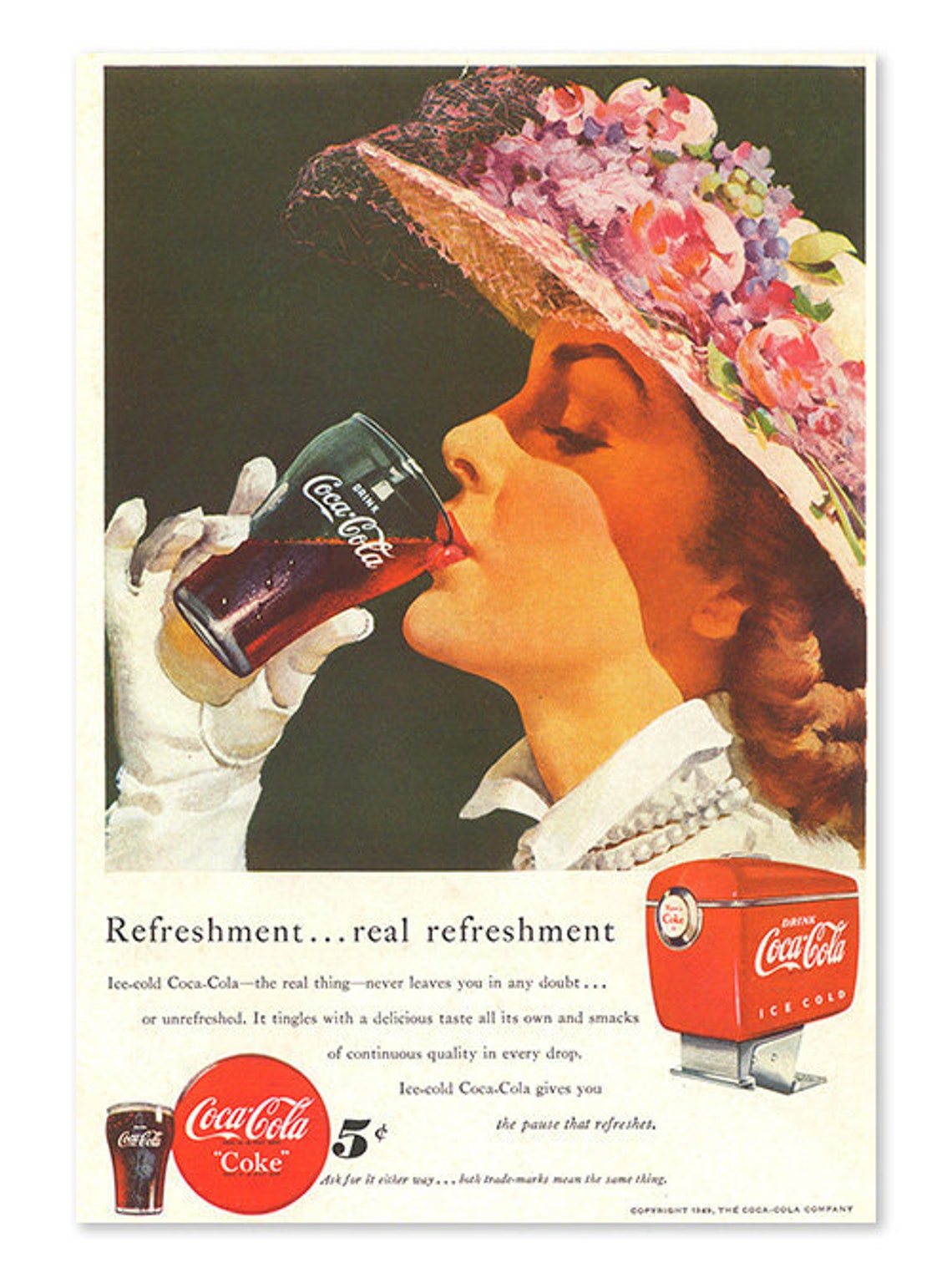 COLA VINTAGE AD Retro Cola Poster, Kitchen Wall Art Decor, Barware Wall ...