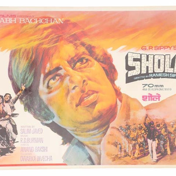 Sholay Movie Poster - Etsy