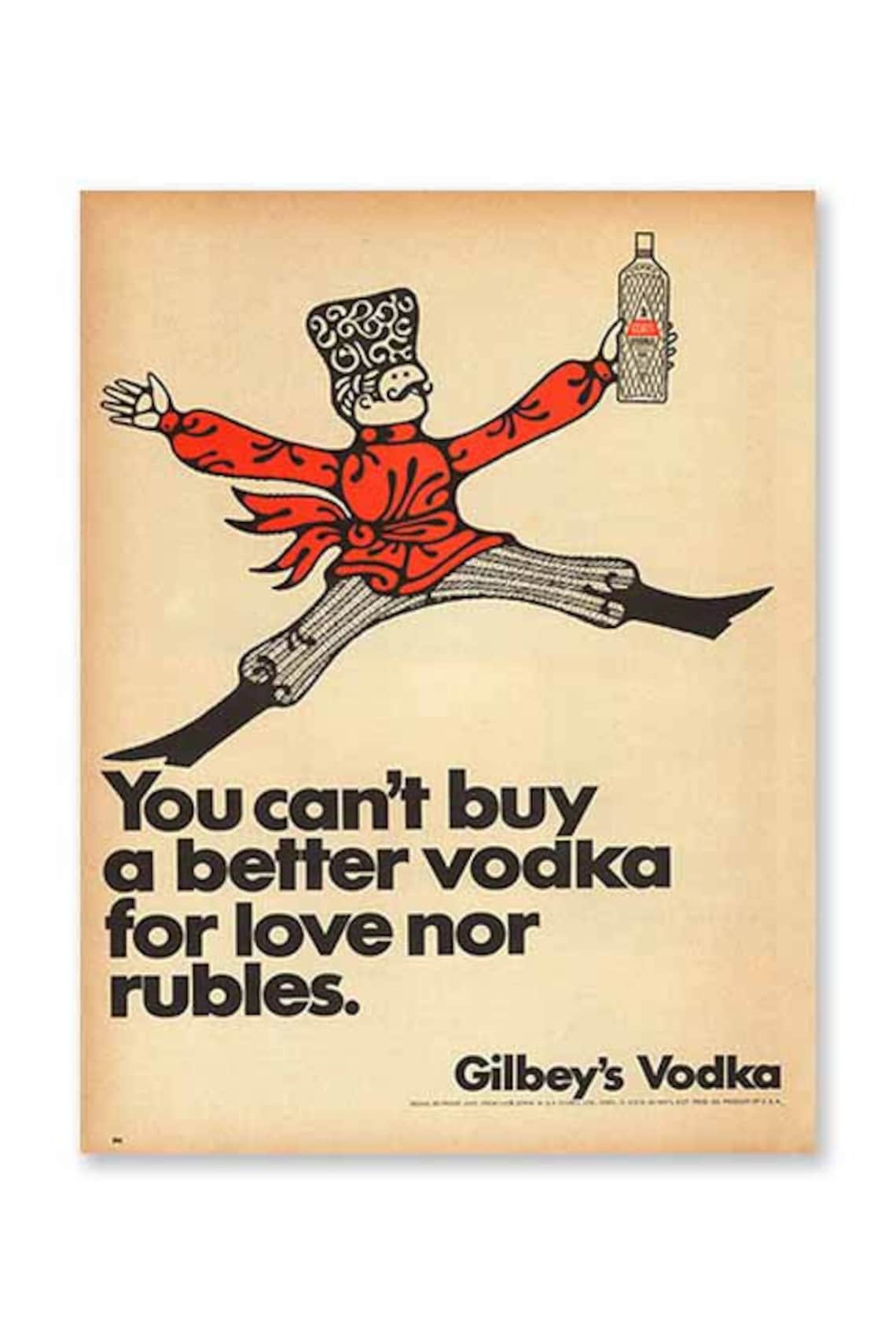 VODKA VINTAGE AD Retro Vodka Posters, Alcohol Prints, Barware Wall Art ...