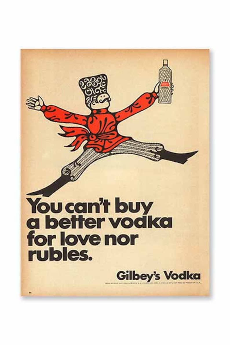VODKA VINTAGE AD - Retro Vodka Posters, Alcohol Prints, Barware Wall ...