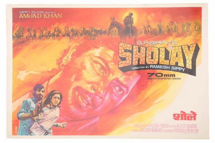 Sholay Movie ORIGINAL BOLLYWOOD POSTER Indian Cinema Posters, Vintage ...
