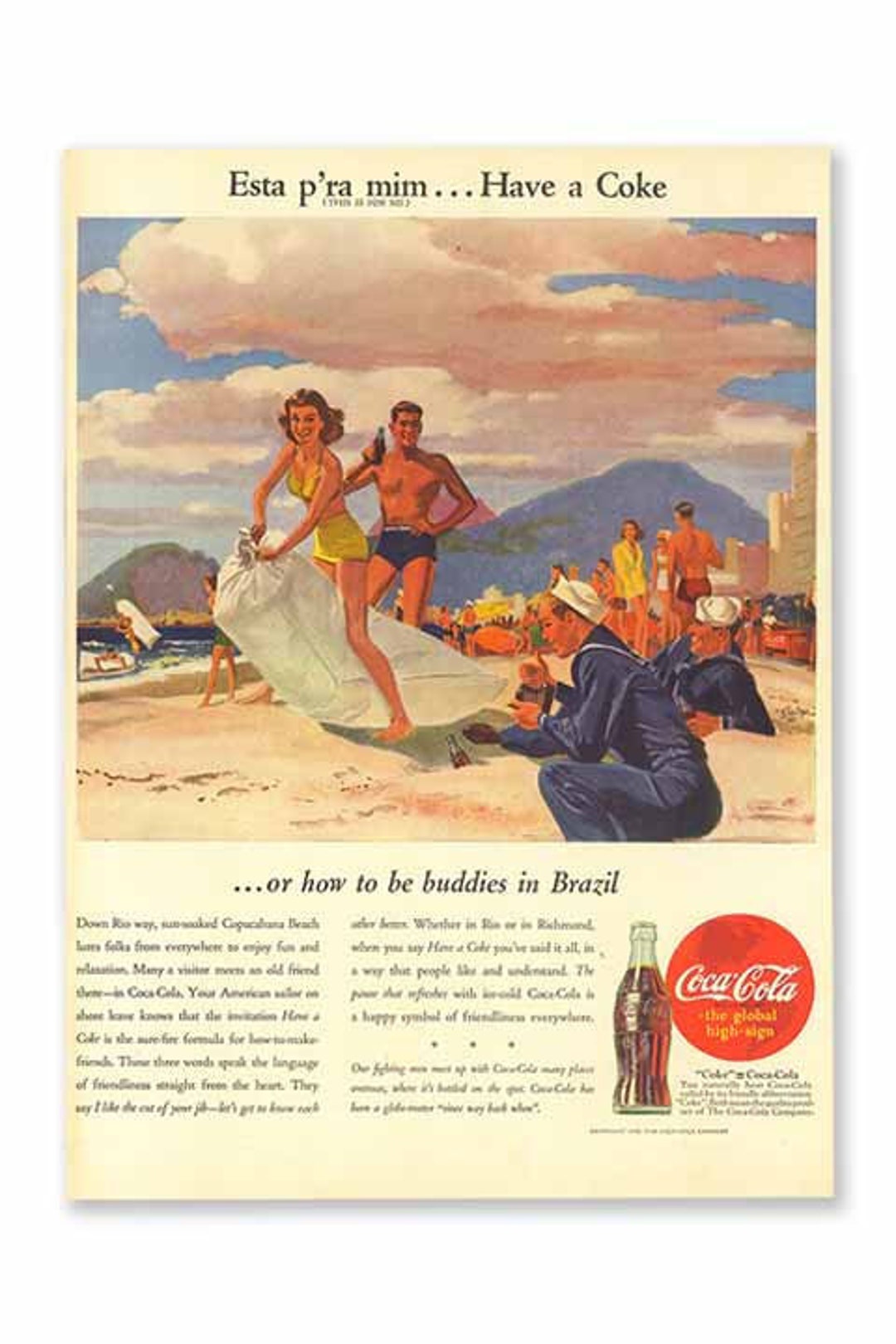 COLA VINTAGE AD - Retro Cola Poster, Kitchen Wall Art Decor, Barware ...