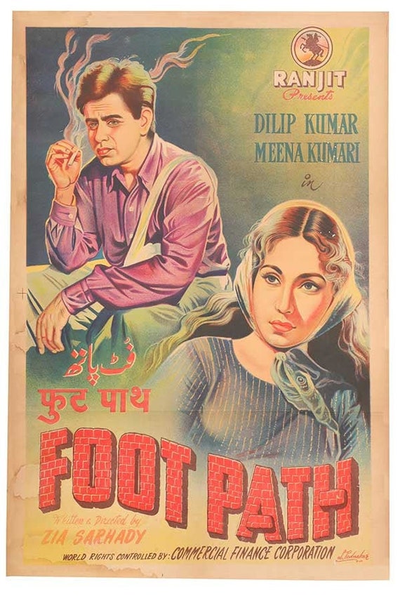 Footpath Movie ORIGINAL BOLLYWOOD POSTER Indian Cinema | Etsy