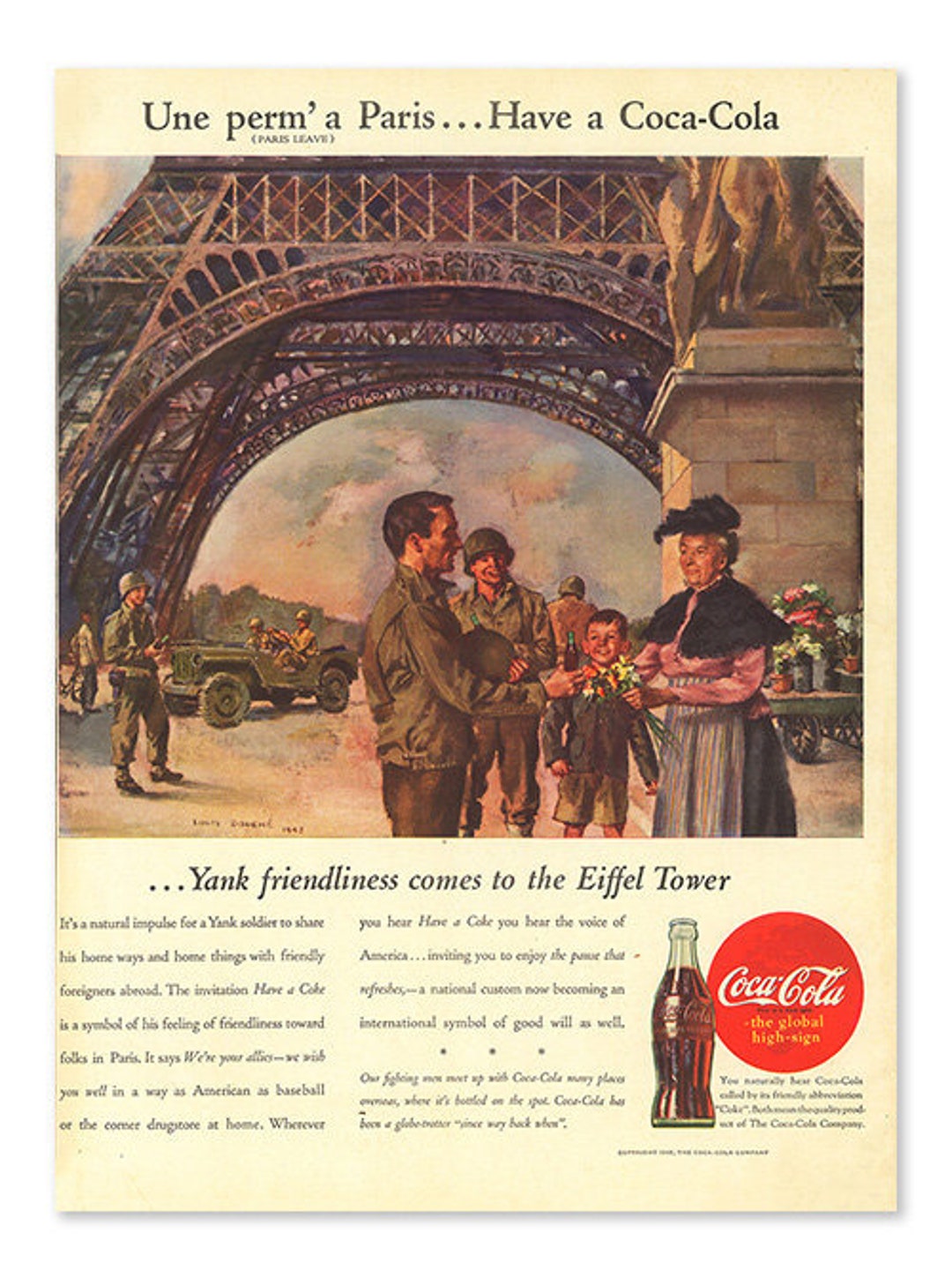 COLA VINTAGE AD | Retro Cola Poster, Kitchen Wall Art Decor, Barware ...