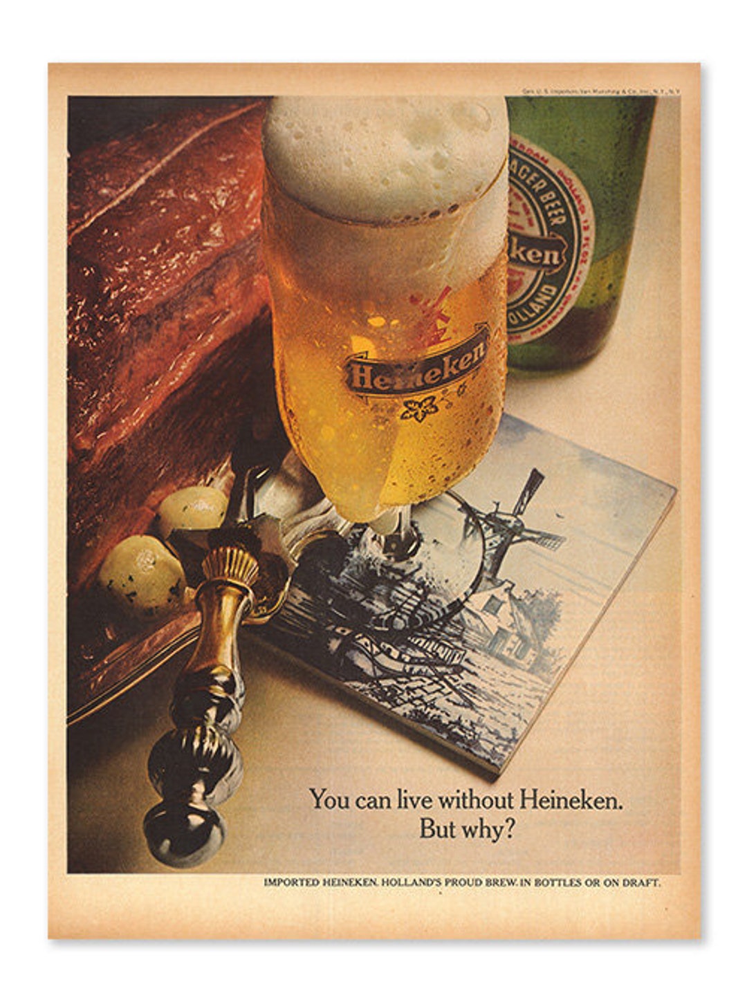 BEER VINTAGE AD- Beer Poster, Man Cave Poster, Bar Decor, Bar Poster ...