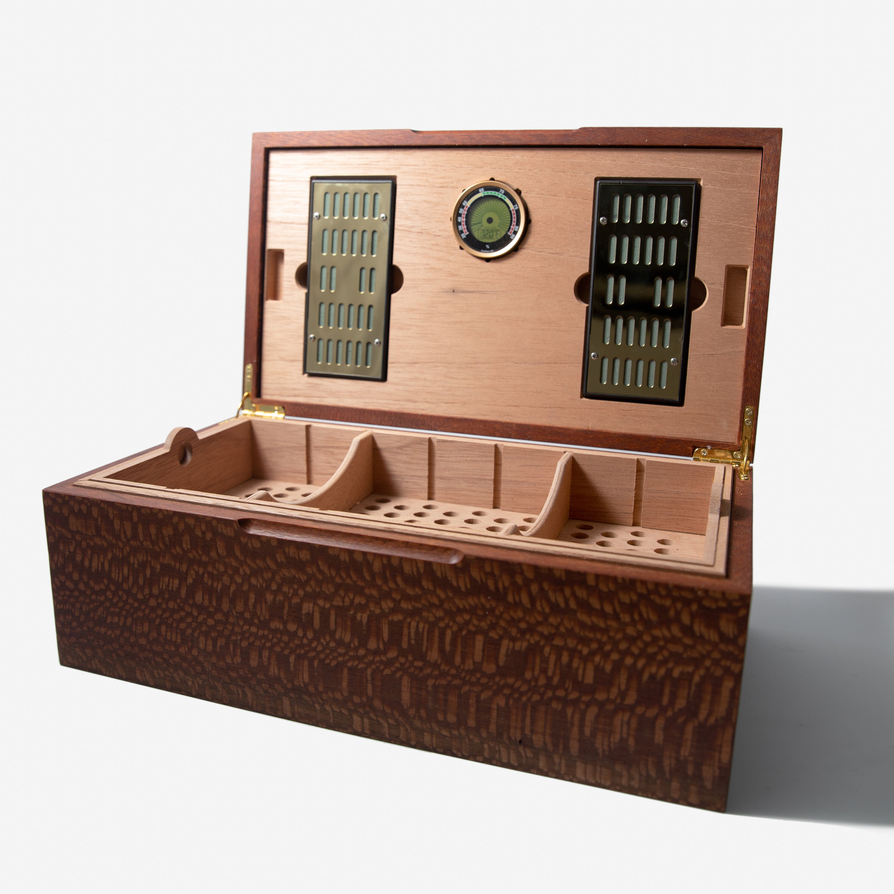 Lacewood Humidor With Spanish Cedar Digital Hygrometer and 2 - Etsy