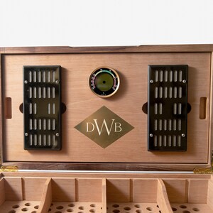 Black Walnut Humidor With Spanish Cedar, Digital Hygrometer, and 2 ...
