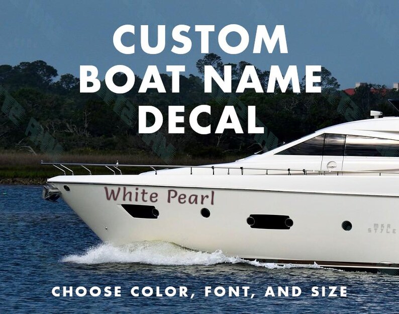 Custom Boat Name Vinyl Decal - Personalized Sticker Text PWC Business ...