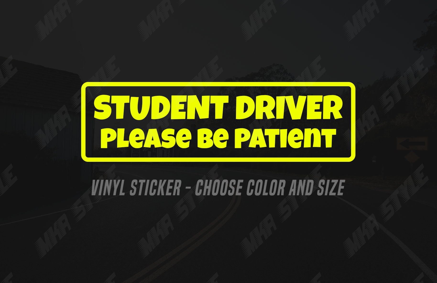 Student Driver Sticker - Cut Vinyl Decal - Choose Color and Size - Etsy