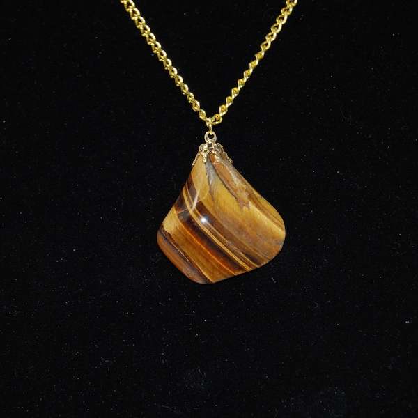 Gold Tiger Eye Pendant - Etsy