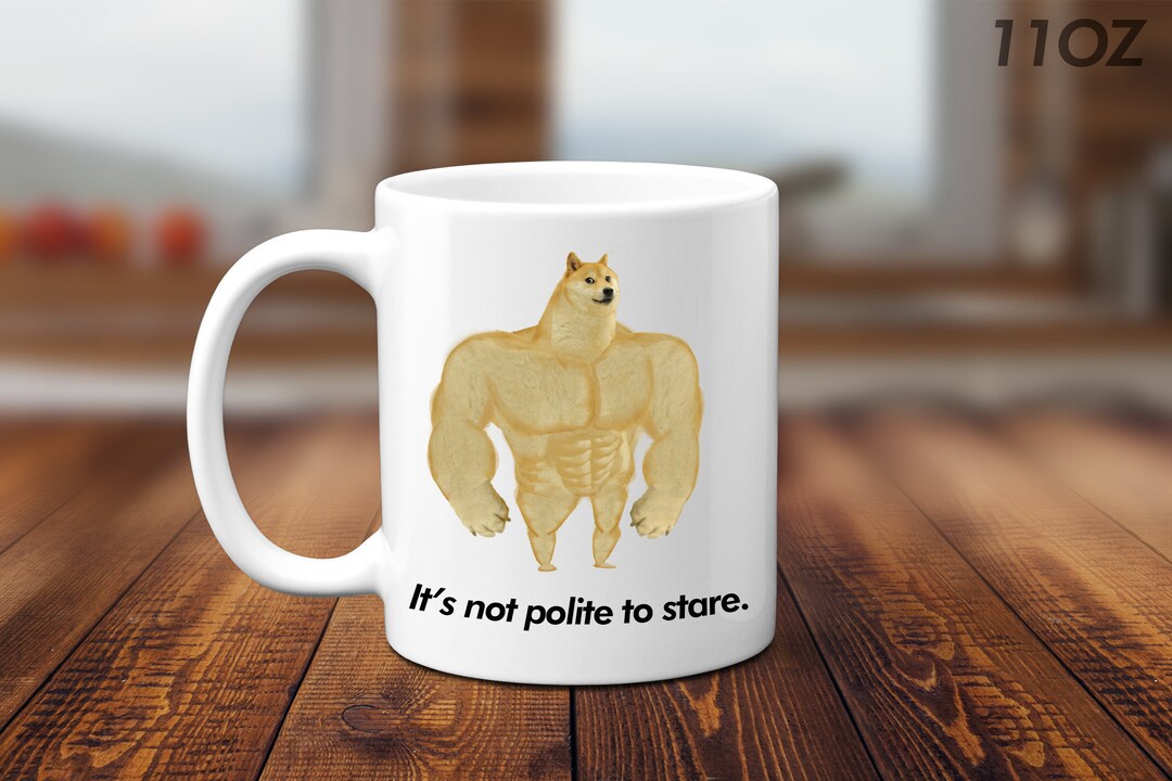 Swole Doge Meme Mug - White Ceramic 11 OZ Coffee Mug - Gift for Her ...