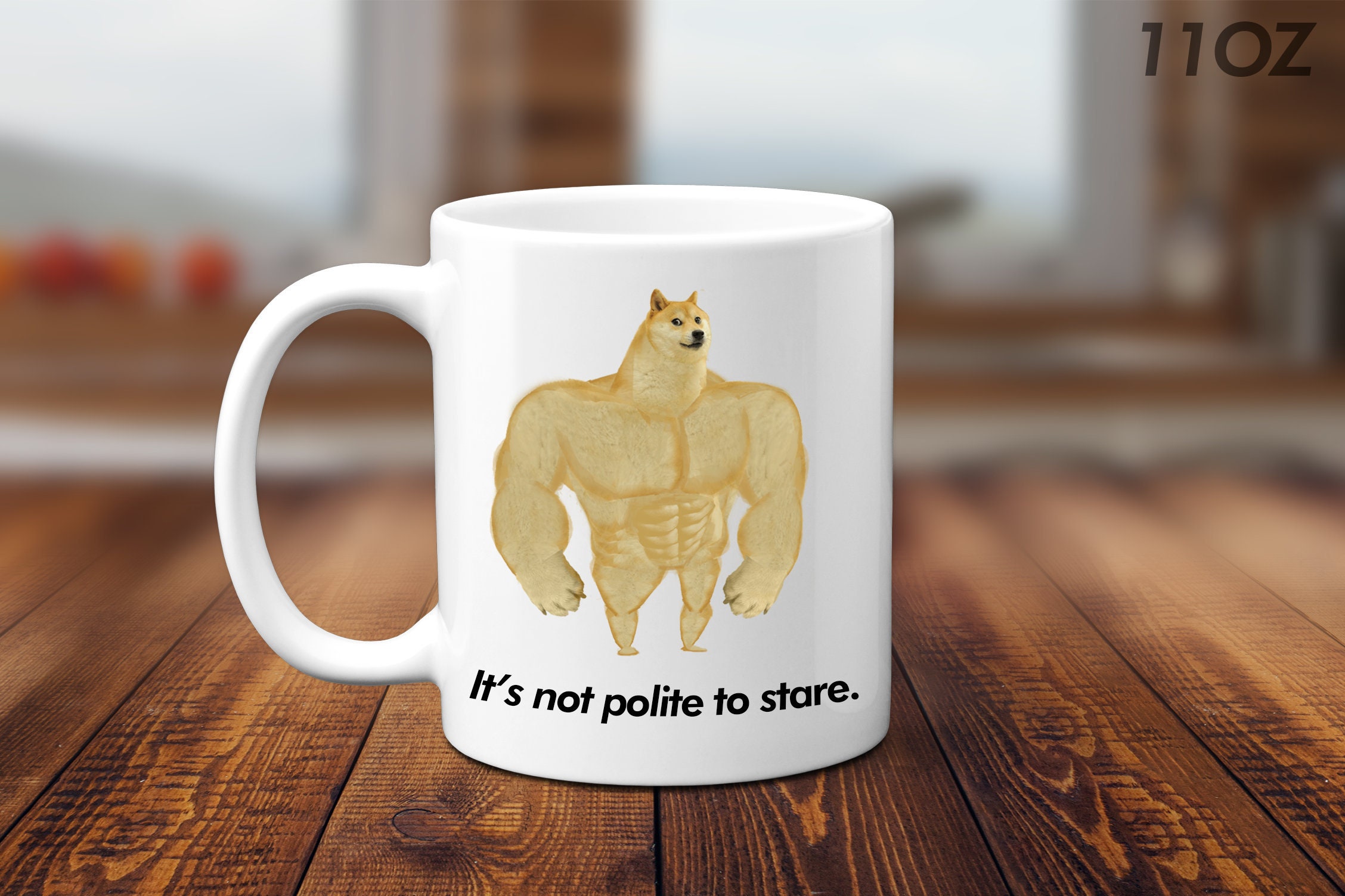 Swole Doge Meme Mug - White Ceramic 11 OZ Coffee Mug - Gift for Her ...