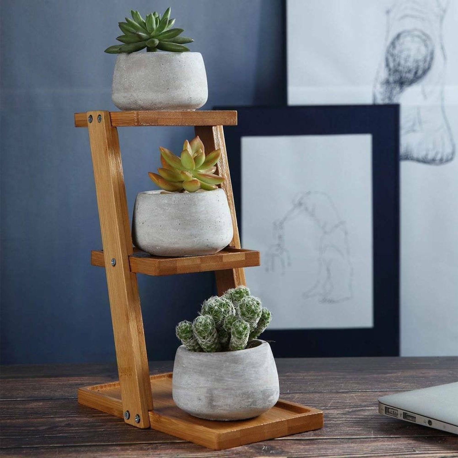 Wooden plant pot holder 3 Tier Stand | Etsy