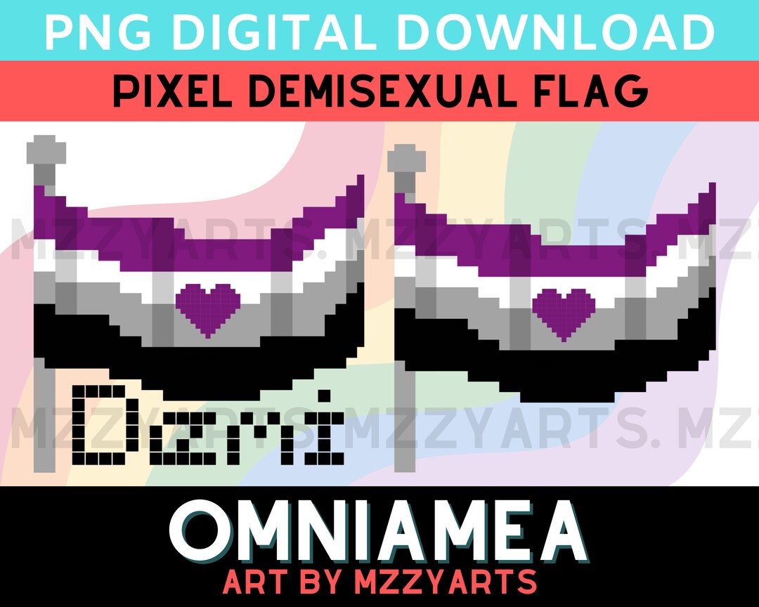 Demisexual Demi Ace Pride Ally Asexual Pride LGBTQIA Transgender LGBT Pride Flag Pixel Art Retro ...